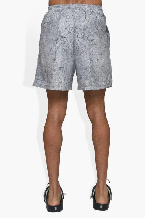 THE CELECT Smart Short With Faux Marble Print - Grey