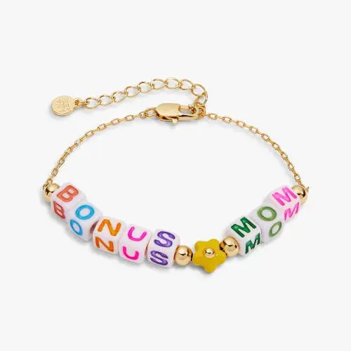 ALEX AND ANI Bonus Mom Alphabet Bead Linear Bracelet - Gold
