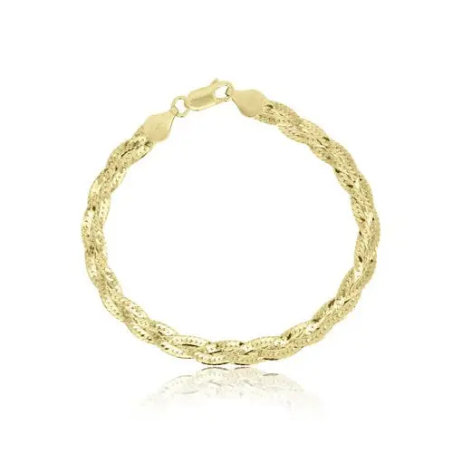 THE LOVERY FINE JEWELRY Braided Herringbone Bracelet - Goldlated Sterling Silver