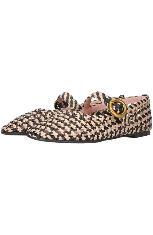 Pretty Ballerinas Woven Leather Mary Jane Flats