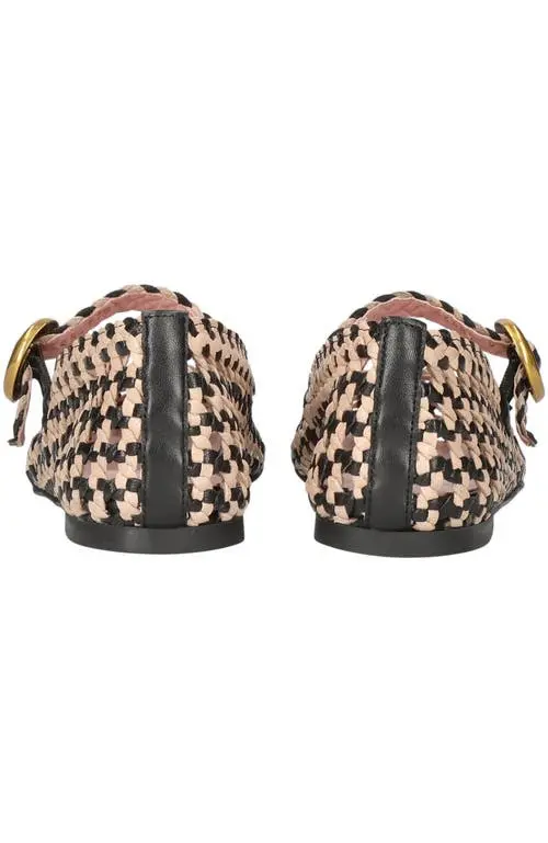 Pretty Ballerinas Woven Leather Mary Jane Flats