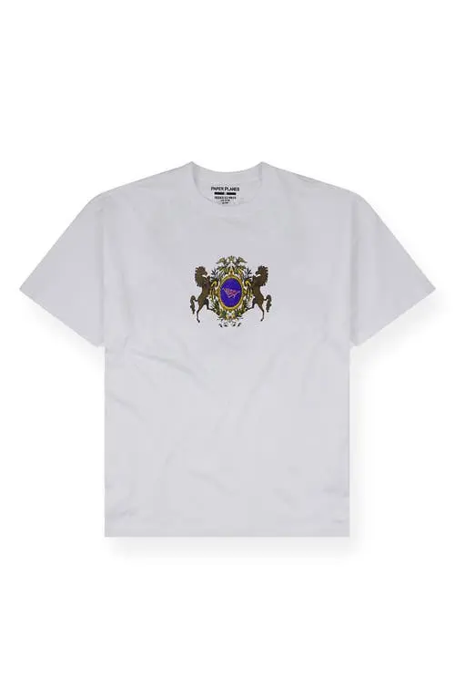 PAPER PLANES Planes Crest Cotton Graphic T-shirt - White