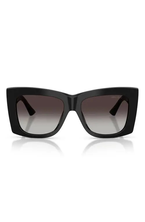 JIMMY CHOO Embellished Logo Square Sunglasses - Black/grey Gradient