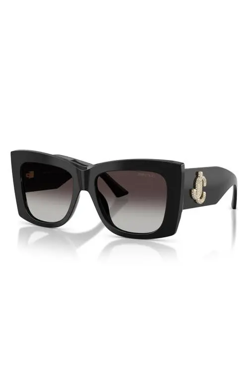 JIMMY CHOO Embellished Logo Square Sunglasses - Black/grey Gradient