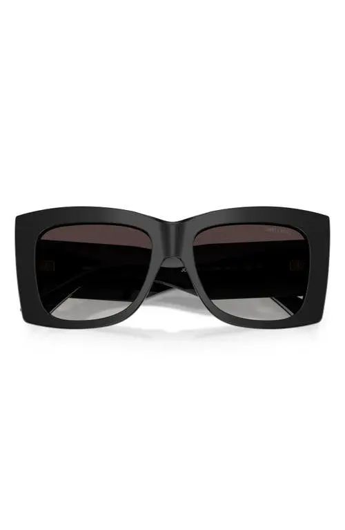 JIMMY CHOO Embellished Logo Square Sunglasses - Black/grey Gradient