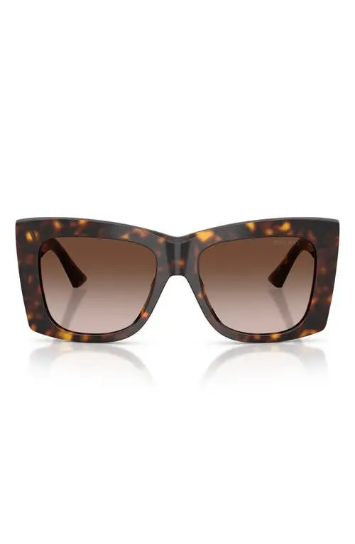 JIMMY CHOO Embellished Logo Square Sunglasses - Havana/gradient Brown