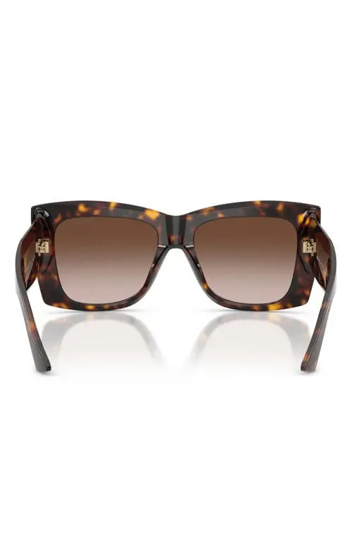 JIMMY CHOO Embellished Logo Square Sunglasses - Havana/gradient Brown