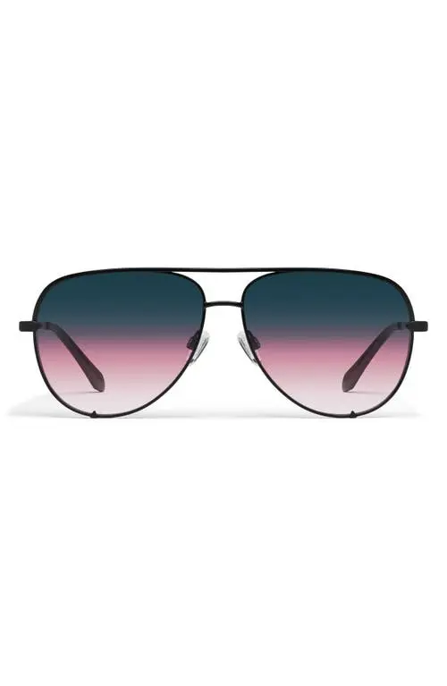 Quay High Key Aviator Sunglasses - Black/teal Glow