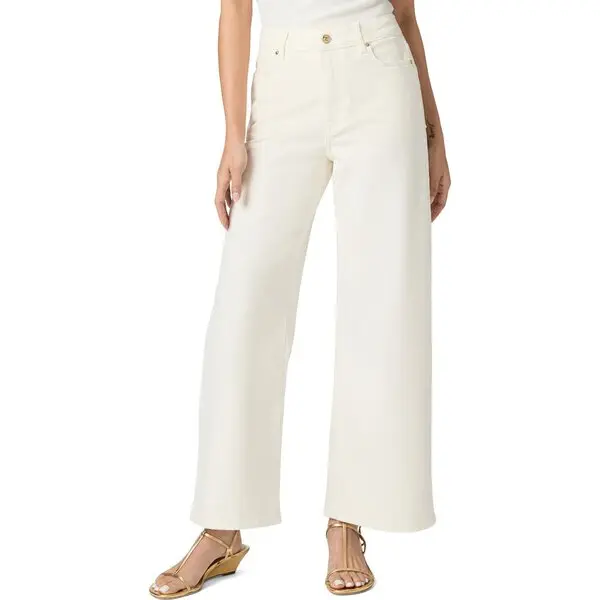 Paige Vanessa High Waist Ankle Wide Leg Jeans - Champagne Ecru