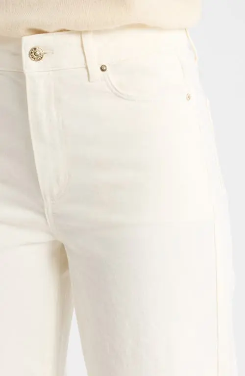 Paige Vanessa High Waist Ankle Wide Leg Jeans - Champagne Ecru
