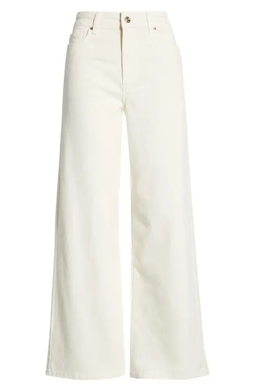 Paige Vanessa High Waist Ankle Wide Leg Jeans - Champagne Ecru