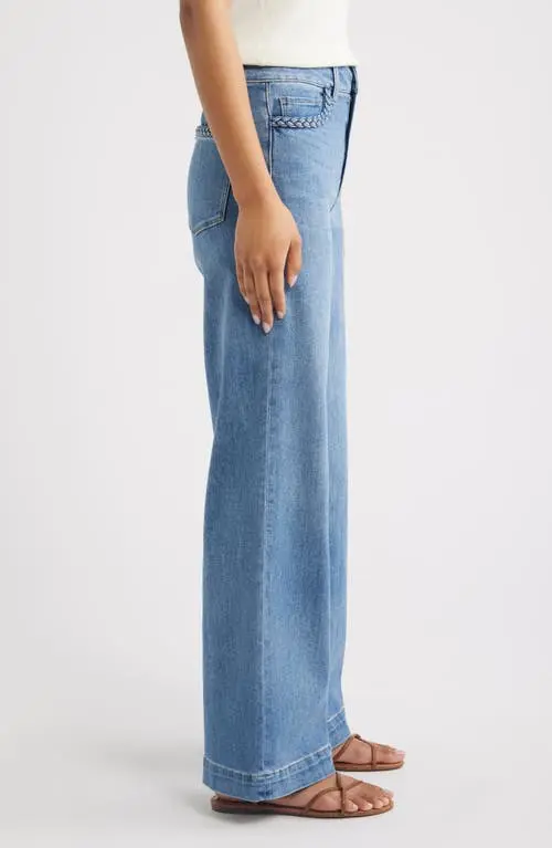 Paige Vanessa Braided Pocket High Waist Wide Leg Jeans