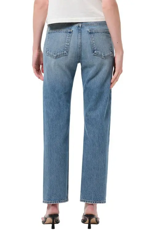 AGOLDE Frayed Waist Low Rise Ankle Slim Jeans - Rhythmic