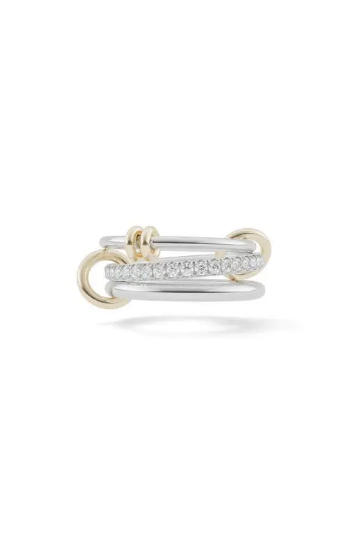 SPINELLI KILCOLLIN Raneth Sterling & 18k Gold Diamond Pavé Link Ring - Silver