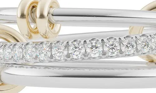 SPINELLI KILCOLLIN Raneth Sterling & 18k Gold Diamond Pavé Link Ring - Silver