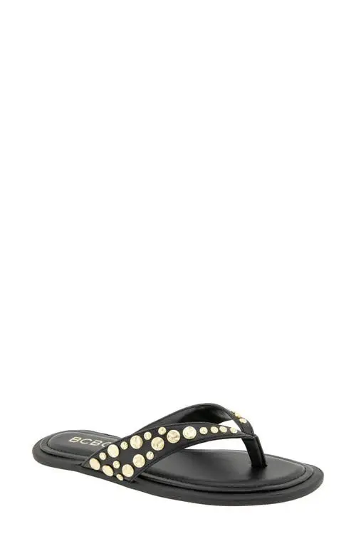 Bcbgmaxazria Studded Flip Flops - Black