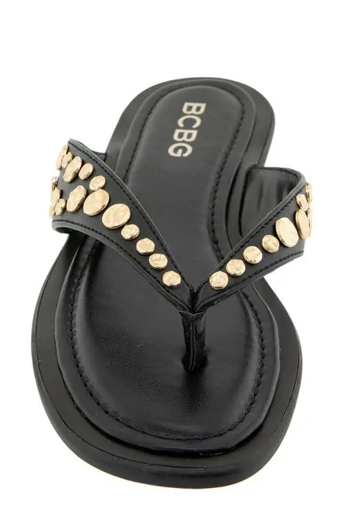 Bcbgmaxazria Studded Flip Flops - Black