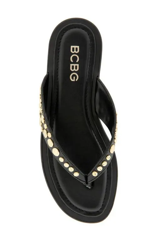 Bcbgmaxazria Studded Flip Flops - Black