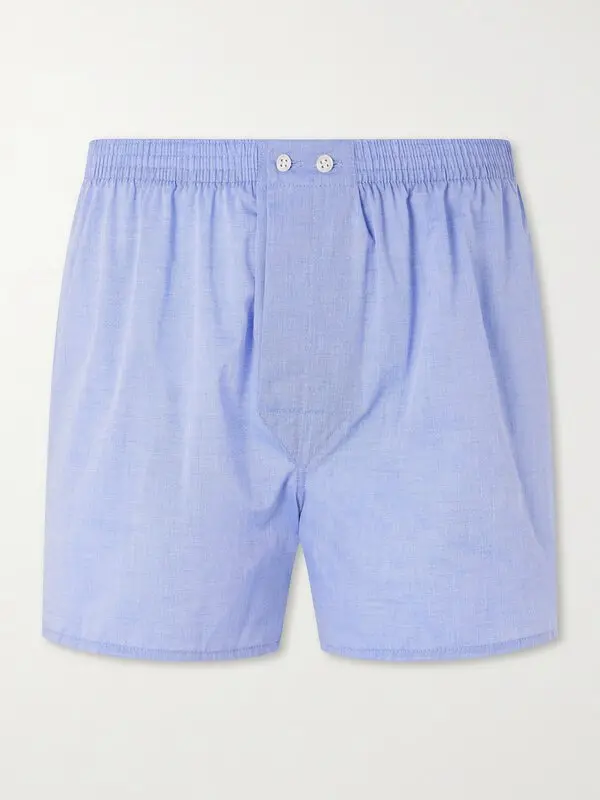Derek Rose Amalfi Cotton Boxer Shorts - Blue