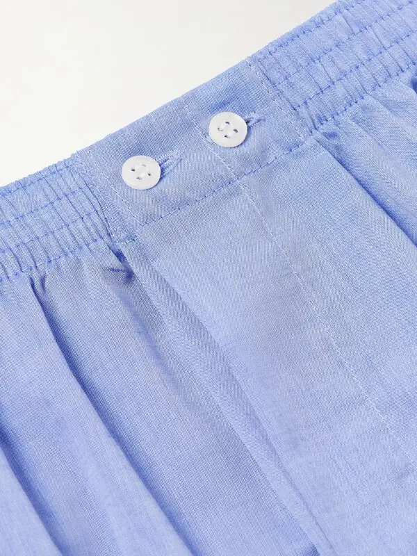 Derek Rose Amalfi Cotton Boxer Shorts - Blue