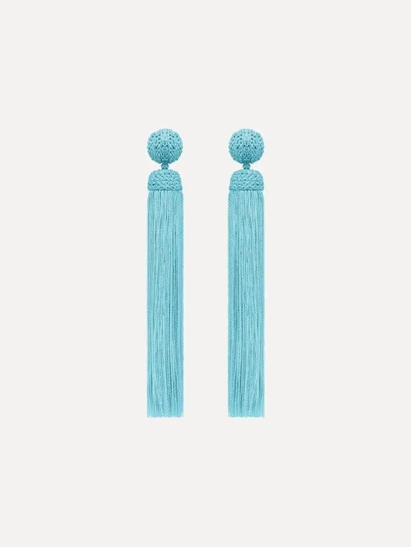 Oscar De La Renta Silk Rope Tassel Clip-on Earrings - One-color