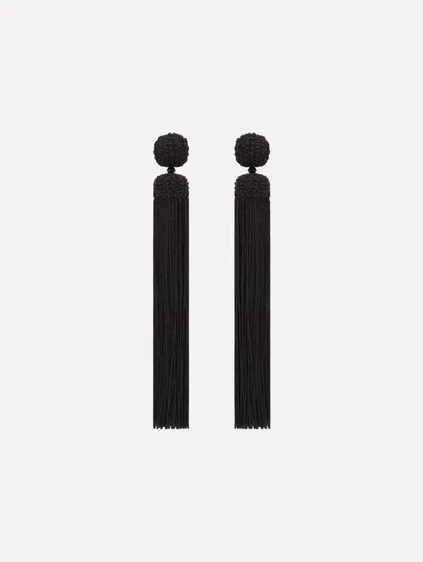 Oscar De La Renta Silk Rope Tassel Clip-on Earrings - One-color