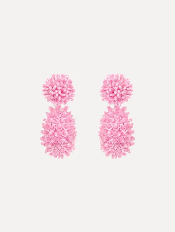 Oscar De La Renta Beaded Cluster Drop Earrings - One-color