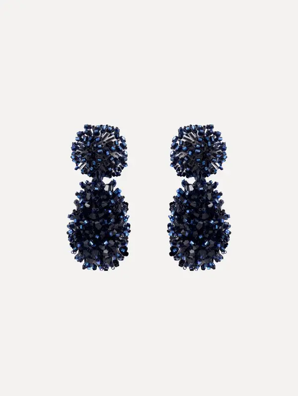Oscar De La Renta Beaded Cluster Drop Earrings - One-color