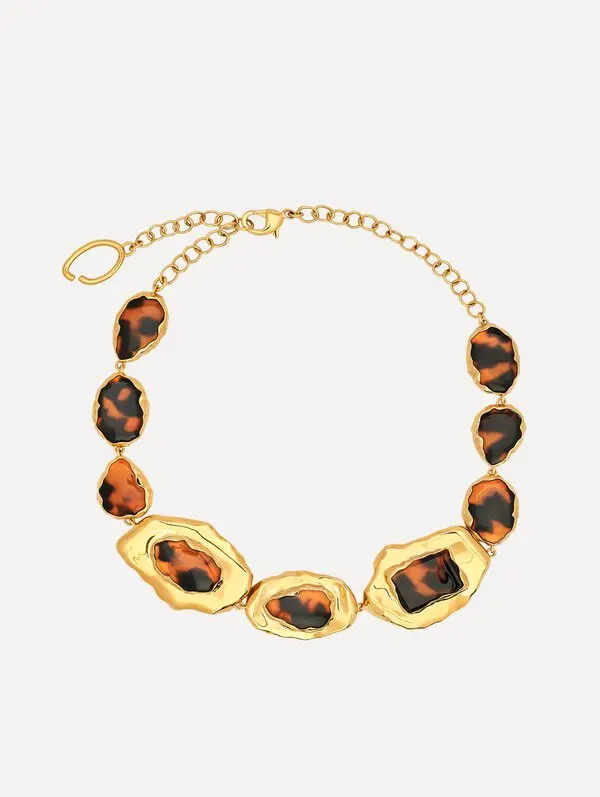 Oscar De La Renta Tortoise Stone Collar Necklace - One-color