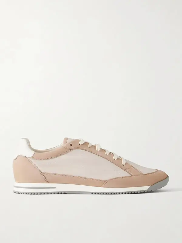 Brunello Cucinelli Suede-trimmed Canvas Low-top Sneakers