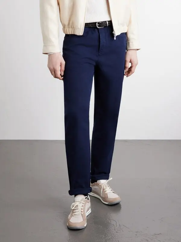Brunello Cucinelli Suede-trimmed Canvas Low-top Sneakers