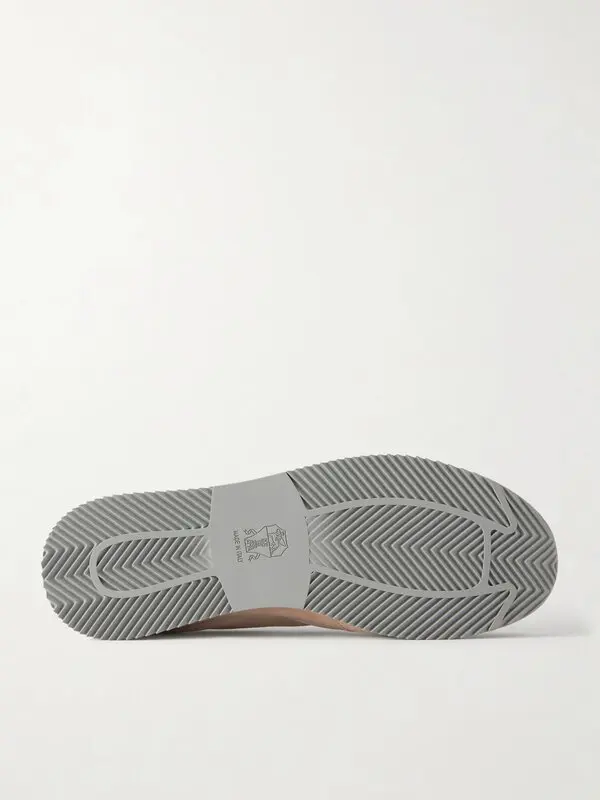 Brunello Cucinelli Suede-trimmed Canvas Low-top Sneakers