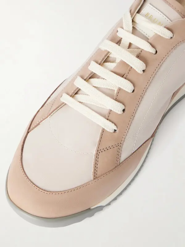Brunello Cucinelli Suede-trimmed Canvas Low-top Sneakers