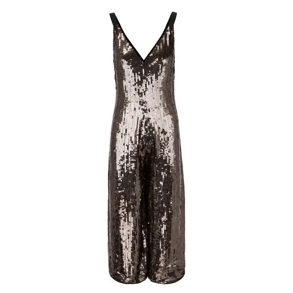RAEVYNN Odette Sequin Jumpsuit - Brown