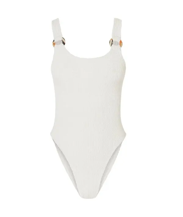 Burberry Domino Original Crinkle Swimsuit - White