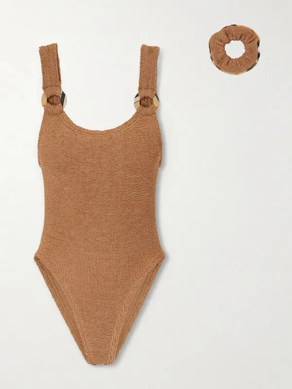 Burberry X Hunza G Crinkle Swimsuit - Brown