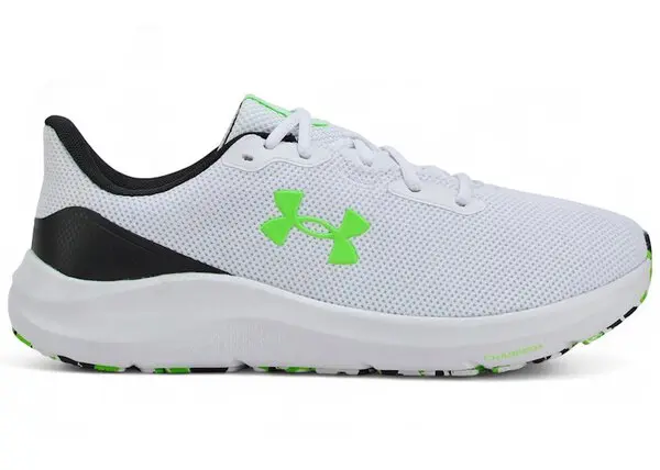 Under Armour Charged Pursuit 4 Athletic Sneakers - White/black/hyper Green