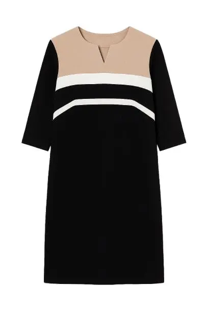 CONQUISTA Paneled V-neck Dress