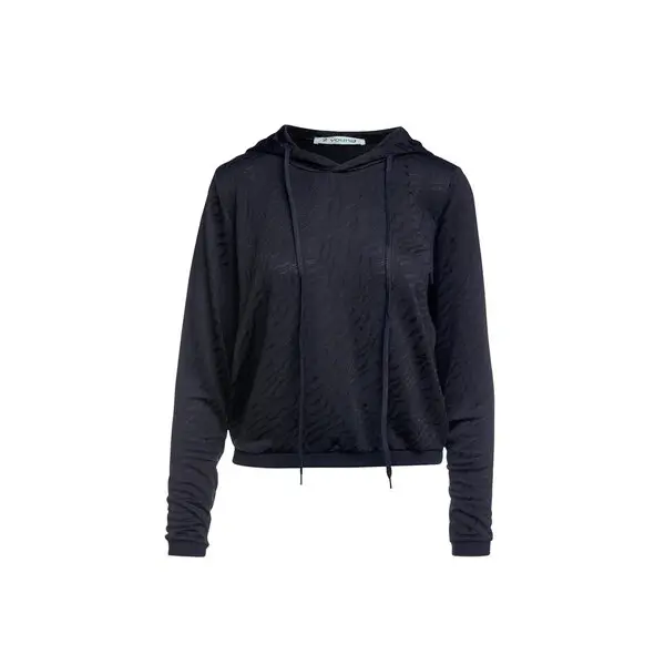 CONQUISTA 2-young Textured Hooded Long Sleeve Top