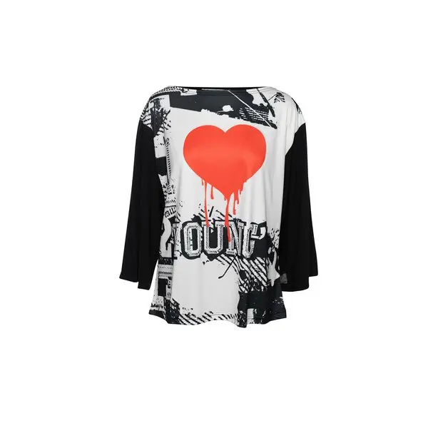 CONQUISTA Sheer Back Wide Sleeve Top