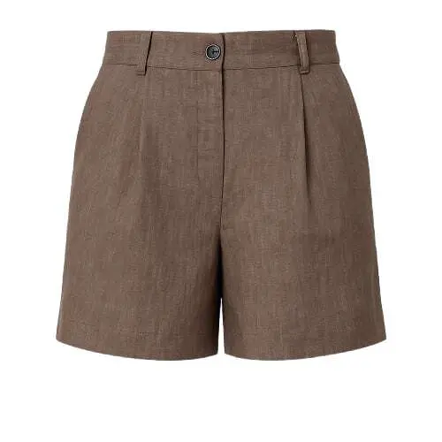 CONQUISTA Linen Pleated Shorts