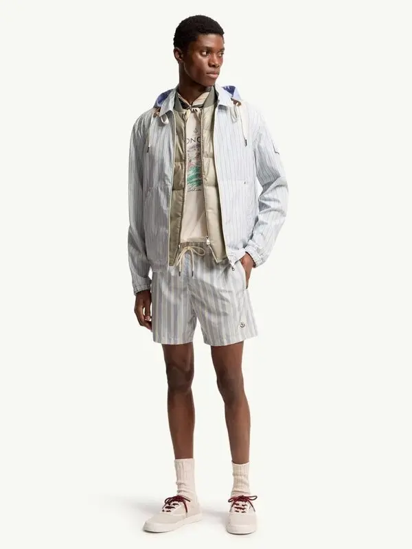 Moncler Striped Swim Shorts - Blue
