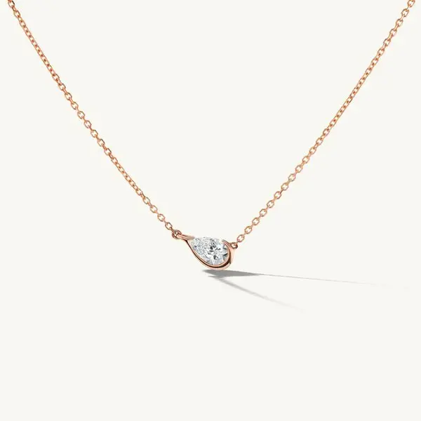 SOPHIE RATNER JEWELRY East-west Pear-shaped Diamond Solitaire Necklace