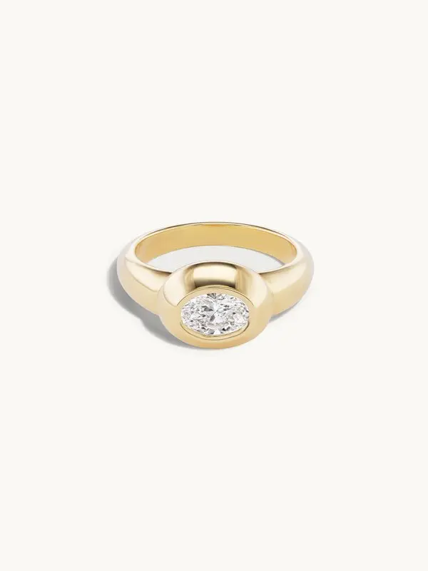 SOPHIE RATNER JEWELRY Venus Pinky Ring With Oval Diamond - One-color