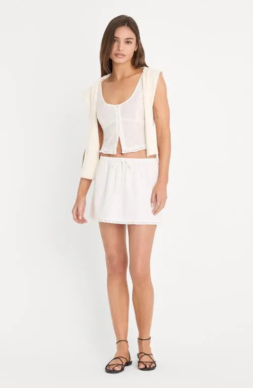 Good American Cotton Eyelet Mini Skirt