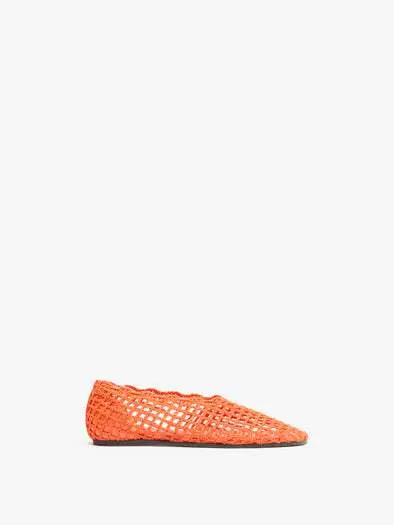 Proenza Schouler Slant Crochet Flats - Flame