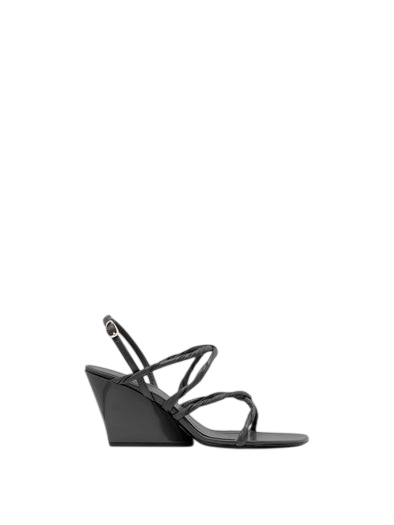 Proenza Schouler Twist Slant Wedge Sandals With Buckle Closure - Black
