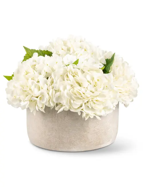 COCOBELLA Aurelia Realtouch Hydrangea Arrangement - Snow
