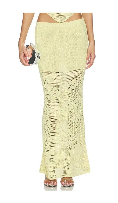 CAPITTANA Mallory Embroidered Knit Maxi Skirt