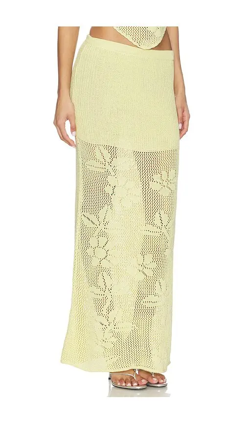 CAPITTANA Mallory Embroidered Knit Maxi Skirt
